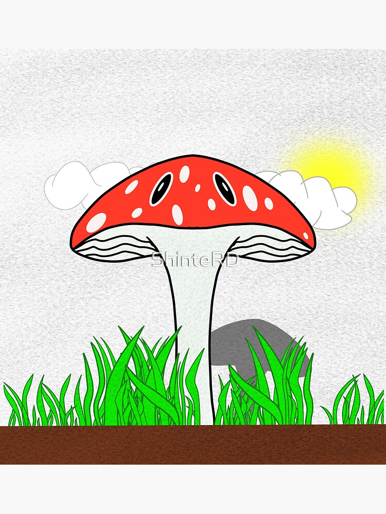 "Red Mushroom Cartoon " Sticker by ShinteRD | Redbubble