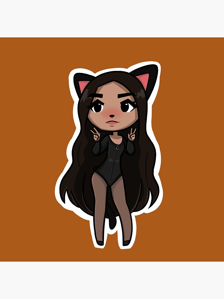"Cat-girl Cass" Sticker for Sale by Bunnyq1 | Redbubble