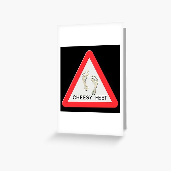 "Illustration - Cheesy feet Warning sign" Greeting Card for Sale by ...