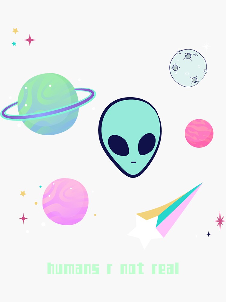 Pegatina «Aliens y2k Galaxy Espacio exterior Pastel Goth Nerd» de cvt01 ...