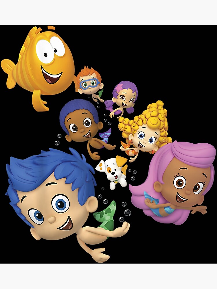 "Bubble Guppies Swimming " Art Print by RashaSawasArt | Redbubble