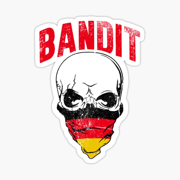 "Skull Bandit" Sticker for Sale by blockfox | Redbubble