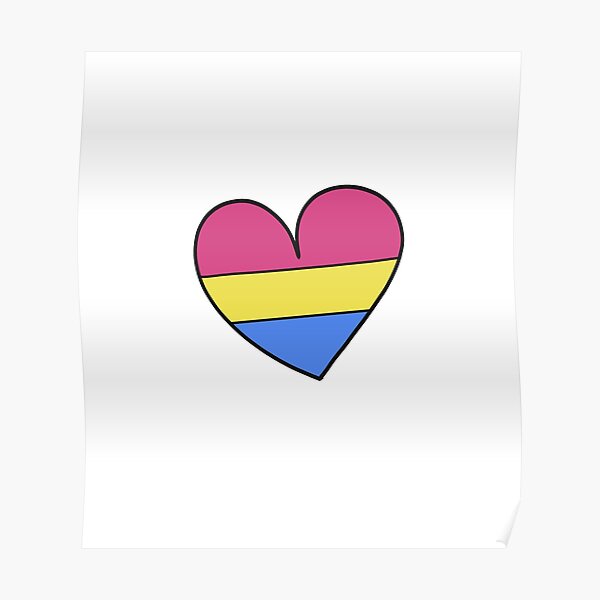"Pansexual Heart" Poster for Sale by Buttermushrooom | Redbubble