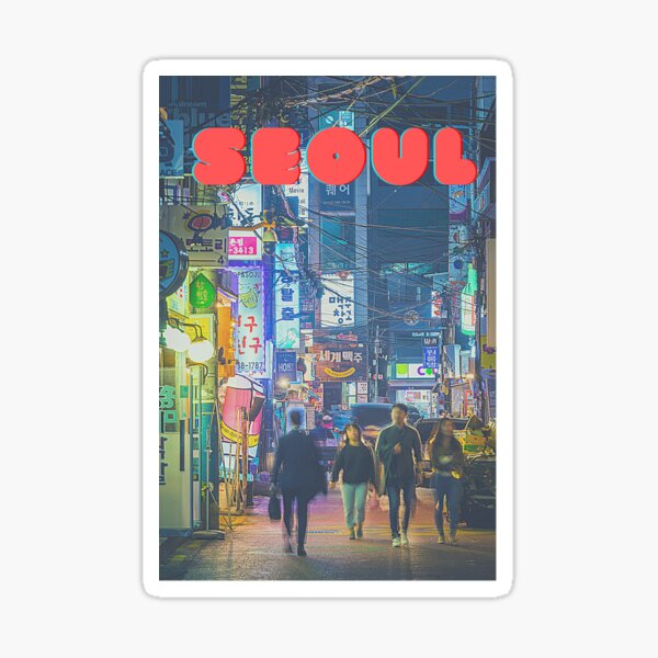 "Seoul" Sticker by TourGarments | Redbubble