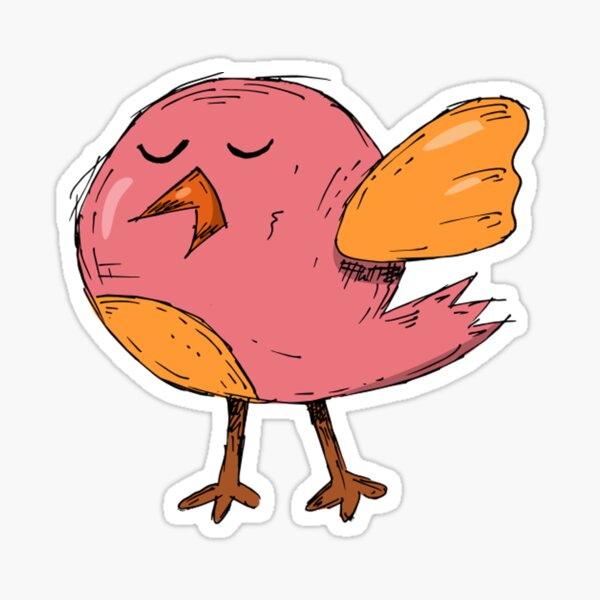 "Cute Pink Bird." Sticker for Sale by MHD96 | Redbubble