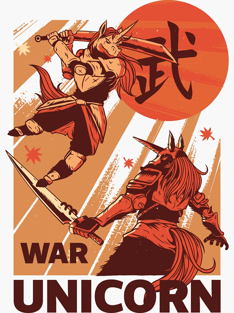 "War unicorn, the last unicorn war, the war of legends" Sticker for ...