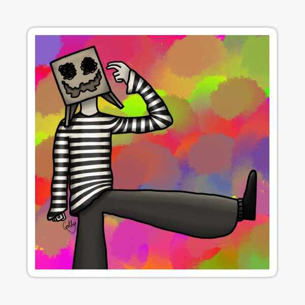 "Paint Splotched Boxhead" Sticker for Sale by AStrokeOfArt | Redbubble