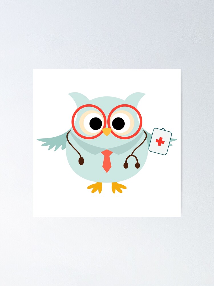 "Medical Profession Owl Doctor" Poster for Sale by peacockcards | Redbubble