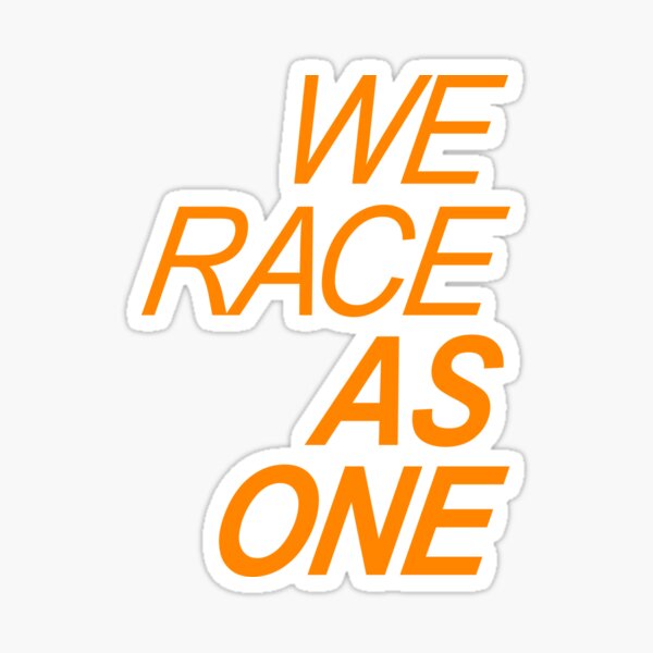 "We Race As One " Sticker by reval-store | Redbubble