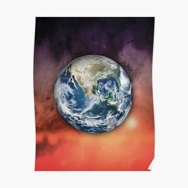 "Planet Earth In Space" Poster by perkinsdesigns | Redbubble