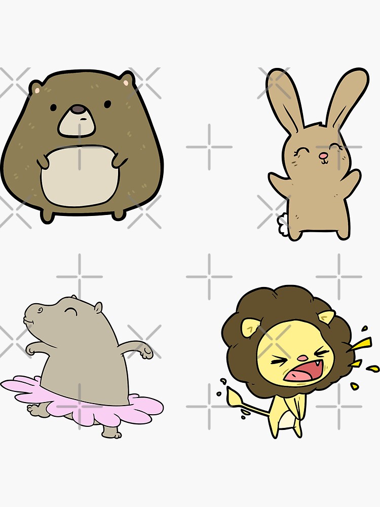 "Cute animal sticker pack" Sticker for Sale by LDLove | Redbubble