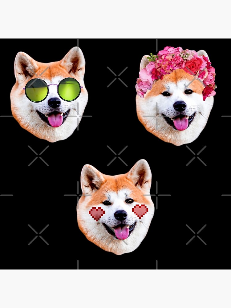 "Cute Japanese Akita Pack" Art Print for Sale by cannevas | Redbubble