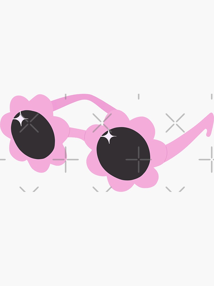 "Pink Flower Sunglasses" Sticker for Sale by Nabibibi | Redbubble