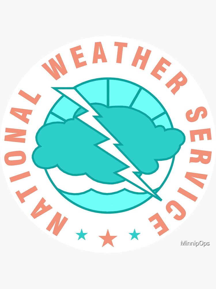 "National Weather Service logo (teal x coral)" Sticker for Sale by ...