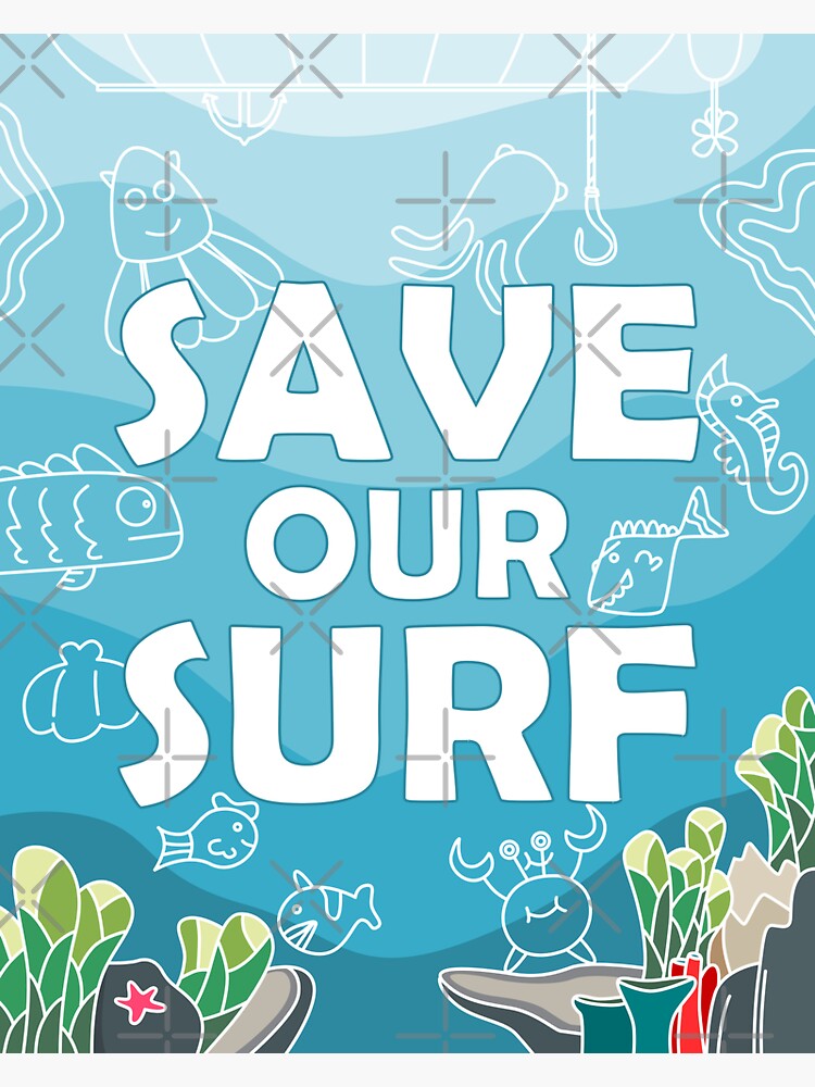 "Save our surf" Sticker for Sale by Forever-Design | Redbubble