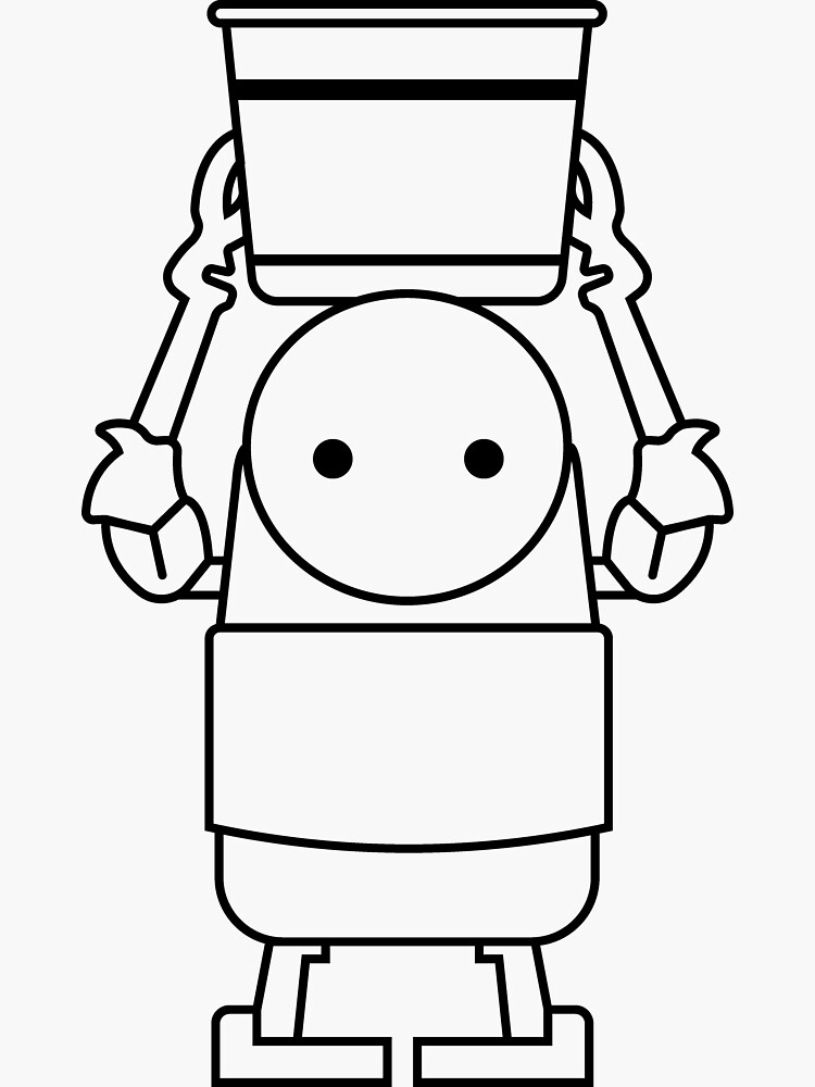 "Nier Automata Machine with Bucket - Black" Sticker for Sale by ...