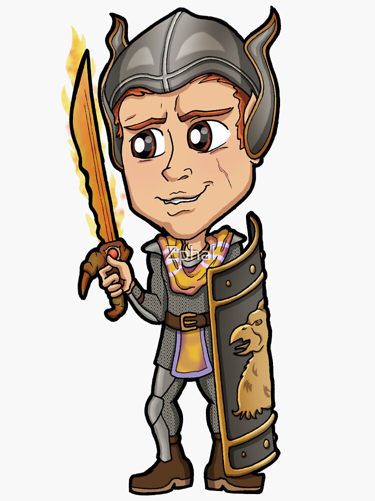 "Baldur's Gate - Khalid the Fighter" Sticker for Sale by Zphal | Redbubble
