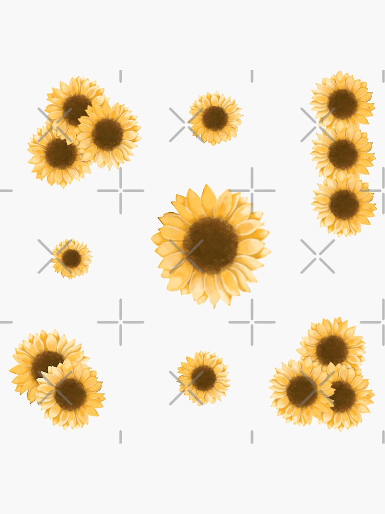 "Sunflower Sticker Set" Sticker for Sale by danielaaagomes | Redbubble