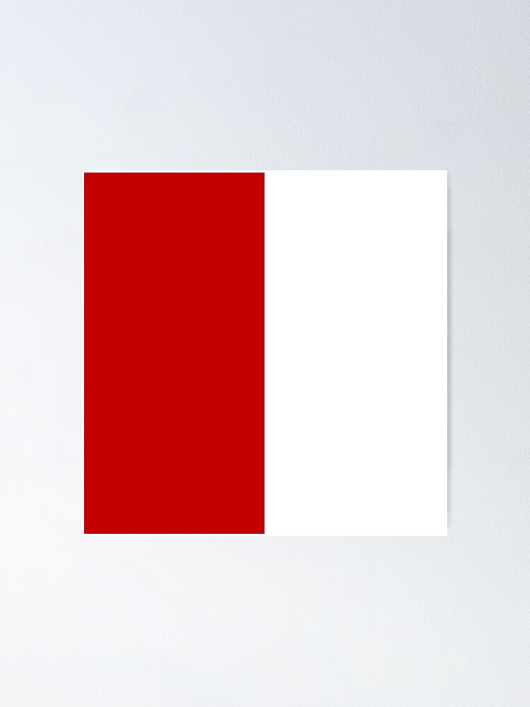 "Cherry Red And White Half And Half" Poster for Sale by rewstudio ...