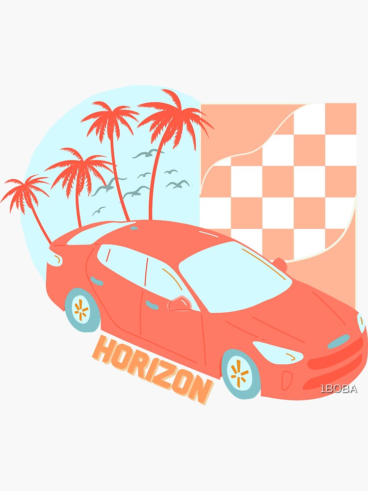 "Horizon Car Digital Art" Sticker for Sale by 1BOBA | Redbubble