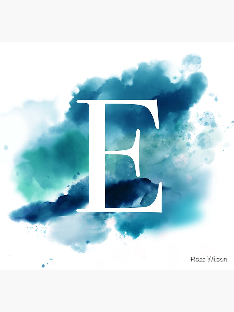 "Blue Watercolour Monogram E Letter" Sticker for Sale by RossWilson12 ...