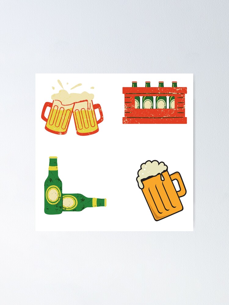 "Beer Sticker Pack" Poster for Sale by MonatheExplorer | Redbubble