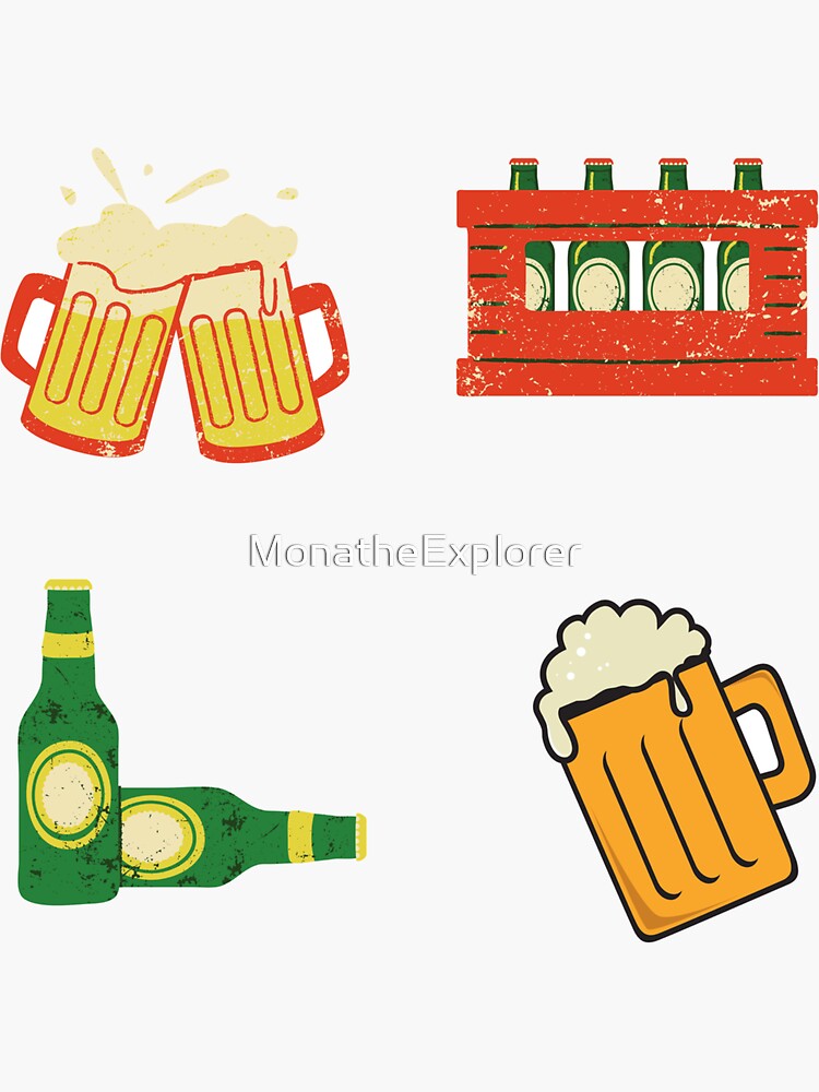 "Beer Sticker Pack" Sticker for Sale by MonatheExplorer | Redbubble