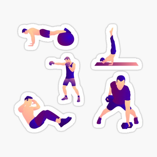 "Workout Sticker Pack" Sticker for Sale by MonatheExplorer | Redbubble