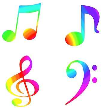 "Music notes rainbow sticker pack" Sticker for Sale by Timeforplay ...