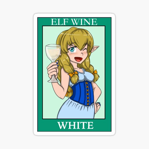 "Elf wine white " Sticker by SketchDM | Redbubble