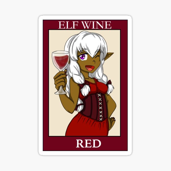"Elf wine red" Sticker for Sale by SketchDM | Redbubble