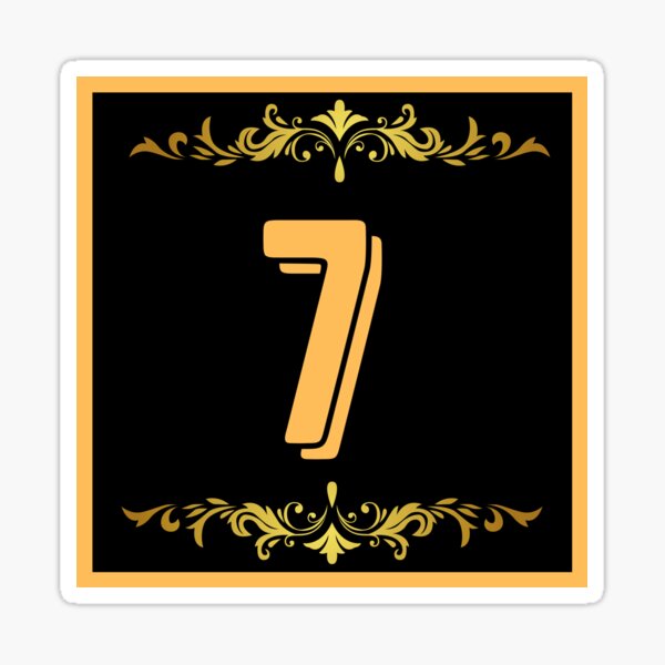 "Number 7" Sticker by HappinessWorld | Redbubble