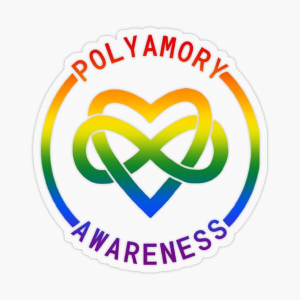 "Polyamory Awareness Infinity Heart (black-rainbow)" Sticker for Sale ...