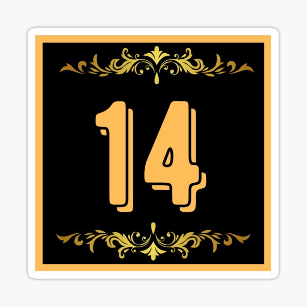 "Number 14" Sticker by HappinessWorld | Redbubble