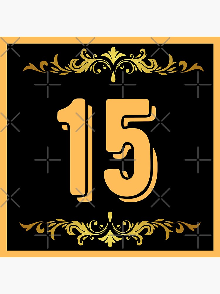 "Number 15" Sticker for Sale by HappinessWorld | Redbubble