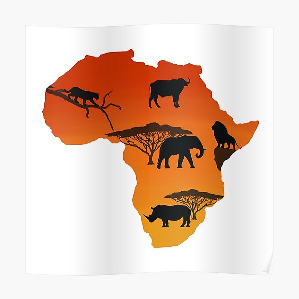 "Africa’s Big Five" Poster for Sale by GalaxyFoxDesign | Redbubble
