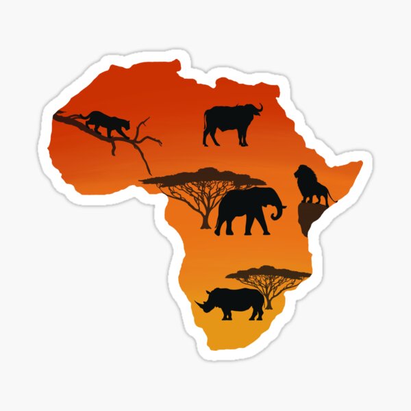 "Africa’s Big Five" Sticker for Sale by GalaxyFoxDesign | Redbubble