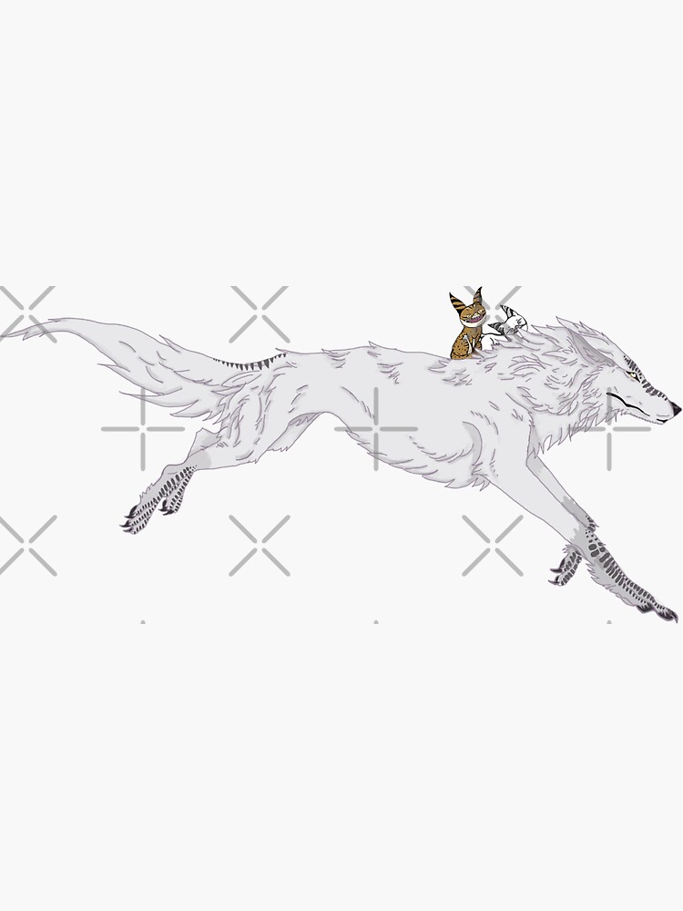 "Loth Wolf with Loth Cats" Sticker for Sale by maddyspindler | Redbubble