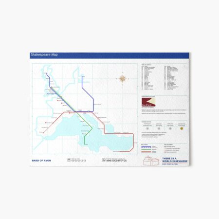 "Shakespeare Settings Tube Map" Art Board Print for Sale by ...