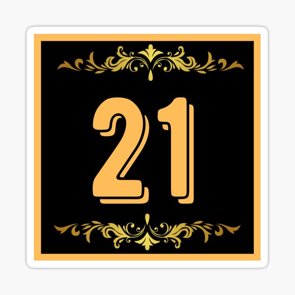 "Number 21" Sticker by HappinessWorld | Redbubble