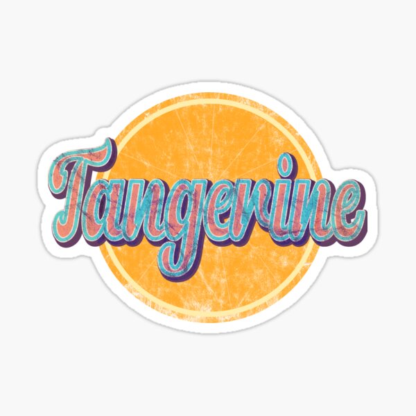 "Retro Tangerine " Sticker for Sale by medlisenpai | Redbubble