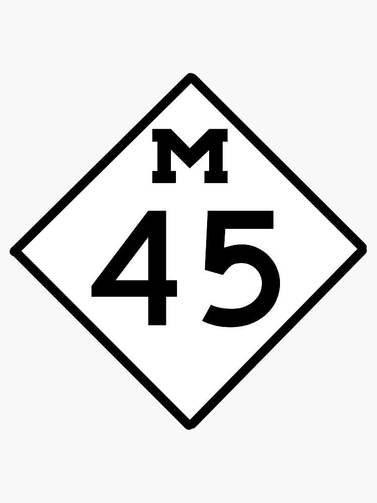 "M45 Michigan Highway" Sticker for Sale by ppeltomaa | Redbubble