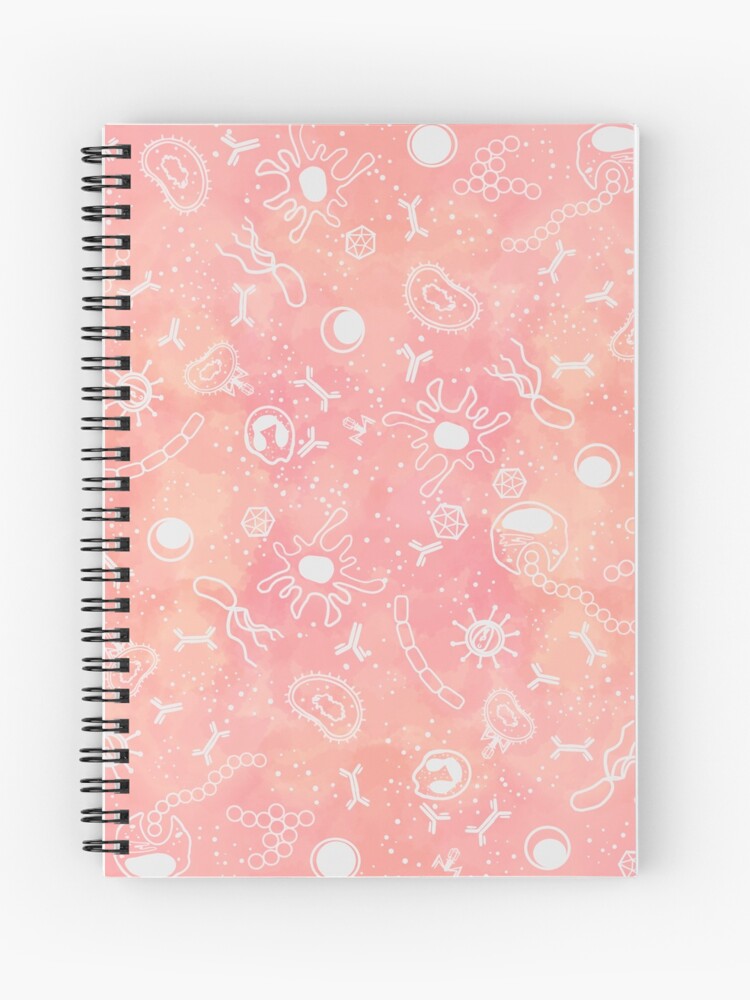 "Microbiology & Immunology Pattern Pink" Spiral Notebook for Sale by ...