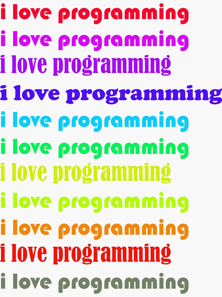 "I love programming sweet design by S.K.R sarkomer 2021 2022" Sticker ...