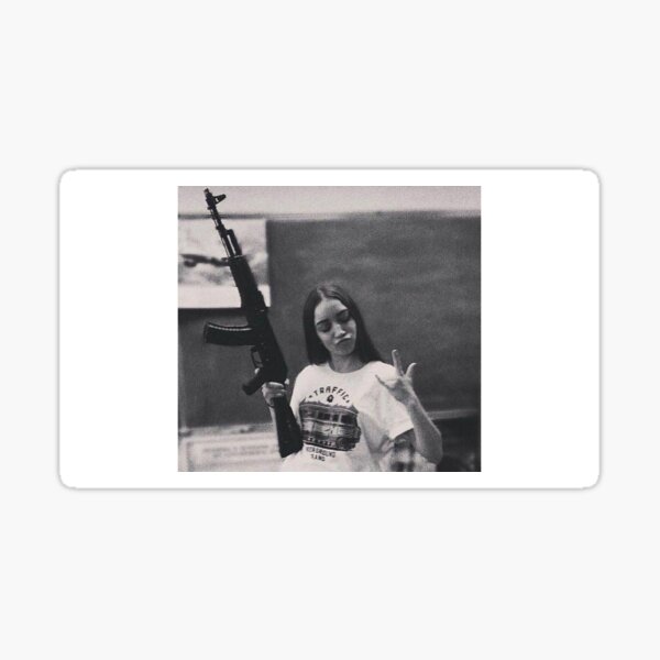 " girl with a gun" Sticker for Sale by lukianov | Redbubble