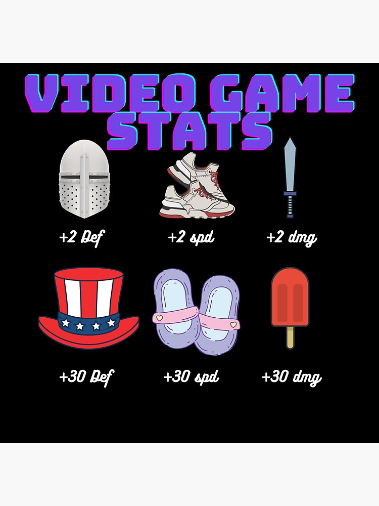 "Video Game Stats Funny" Sticker for Sale by dino8 | Redbubble