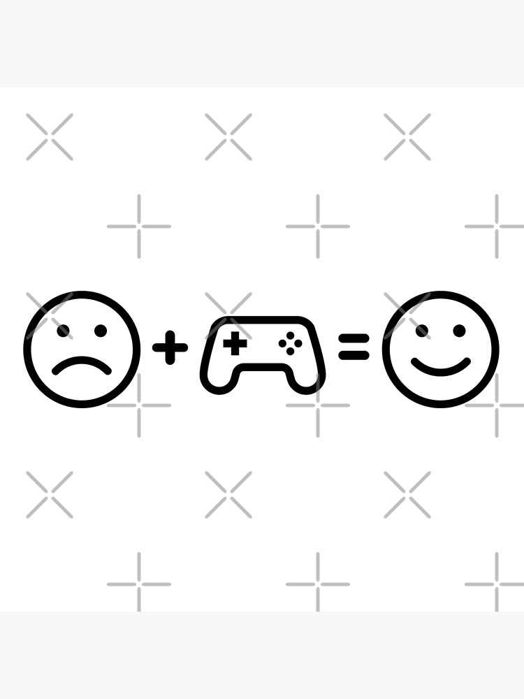 "Sad Face + Gaming/Videogames = Happy Face Emoji" Art Print by ...
