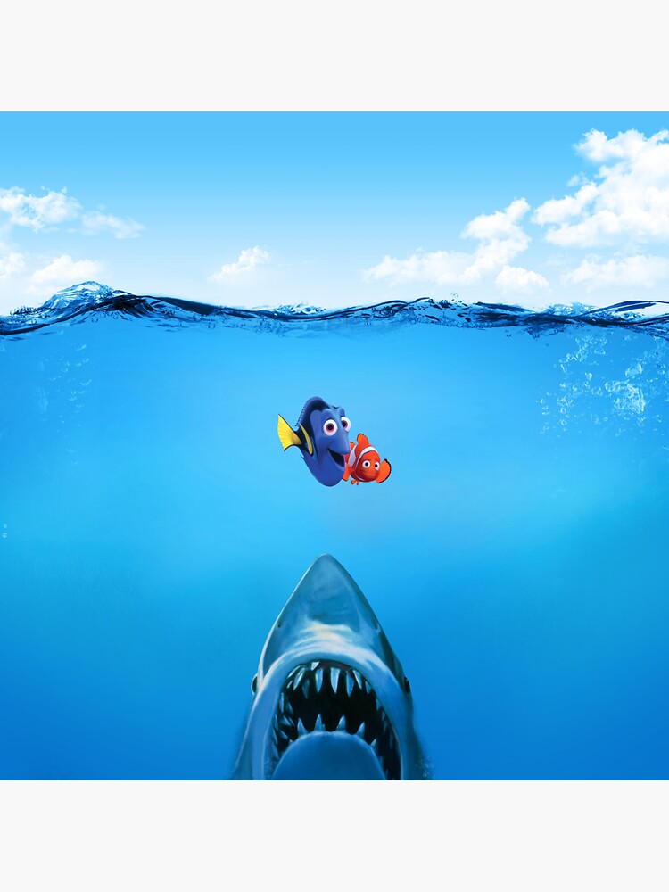 "Shark Attack Nemo" Sticker for Sale by Bigbig85 | Redbubble