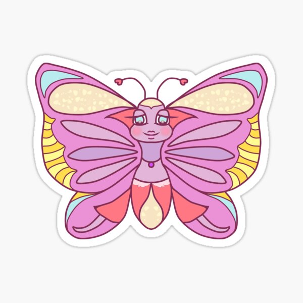 "Lilac Butterfly Emoji" Sticker by MarinaGorban | Redbubble