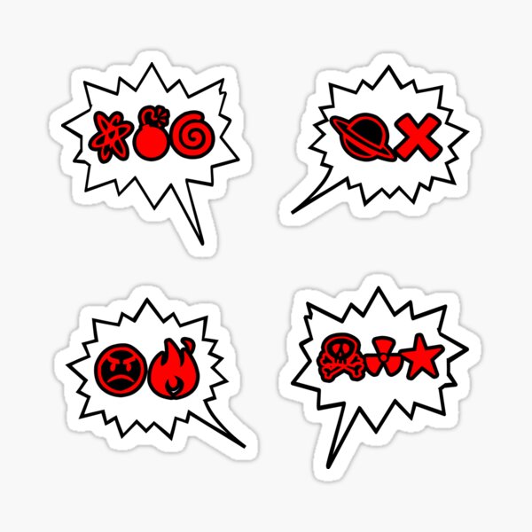 " Comic Speech Bubbles - Curses Icons Swear Words Pack" Sticker for ...